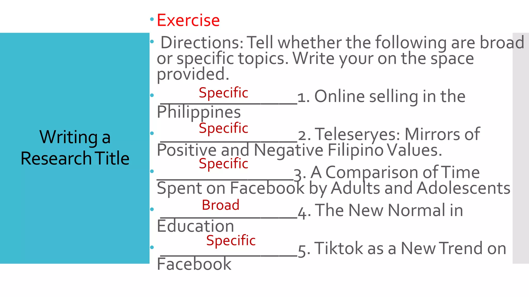 Writing a Research Title, SOP,Background, Scope and Delimitation,.pptx