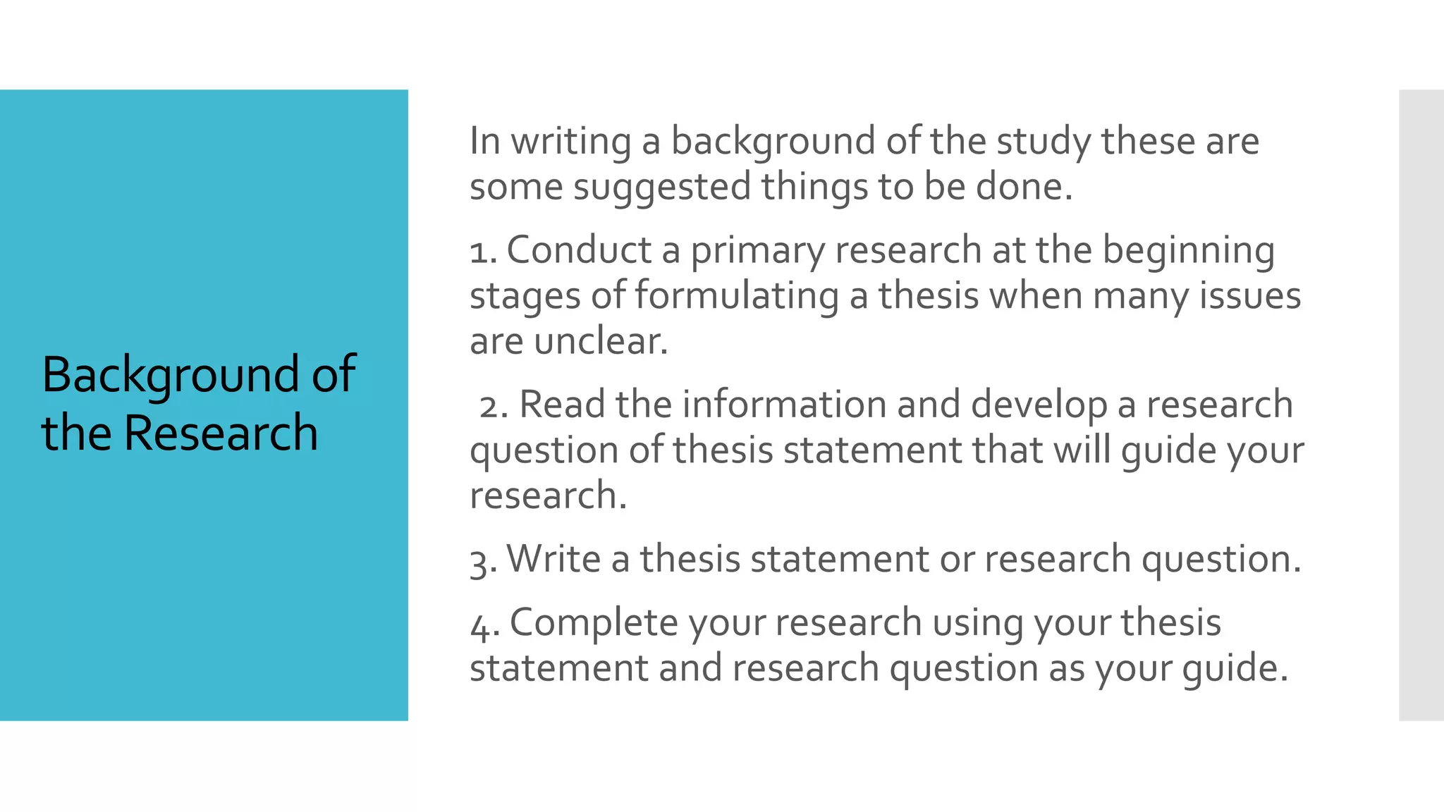 Writing a Research Title, SOP,Background, Scope and Delimitation,.pptx