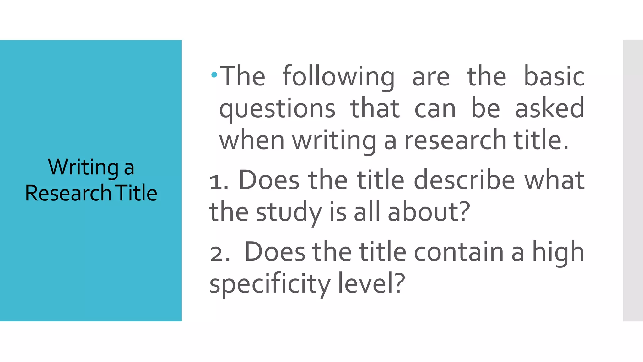 Writing a Research Title, SOP,Background, Scope and Delimitation,.pptx