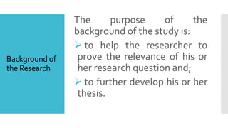 Writing a Research Title, SOP,Background, Scope and Delimitation,.pptx