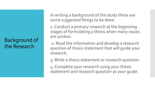 Writing a Research Title, SOP,Background, Scope and Delimitation,.pptx