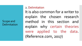 Writing a Research Title, SOP,Background, Scope and Delimitation,.pptx
