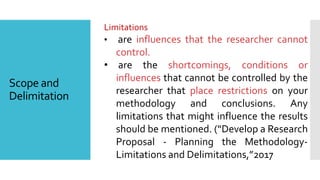 Writing a Research Title, SOP,Background, Scope and Delimitation,.pptx