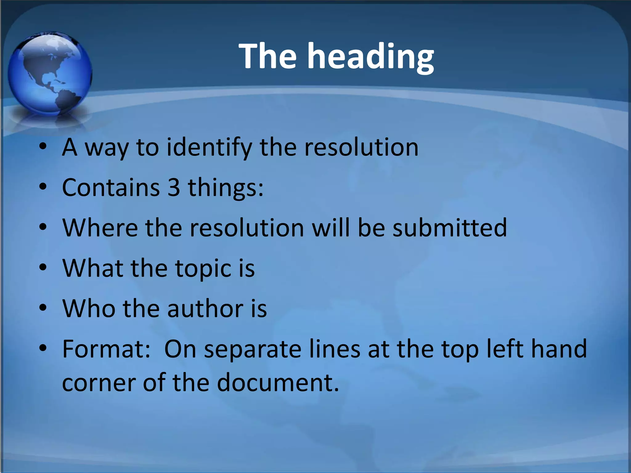 Writing a Resolution | PPTX