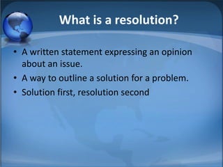 Writing a Resolution | PPTX