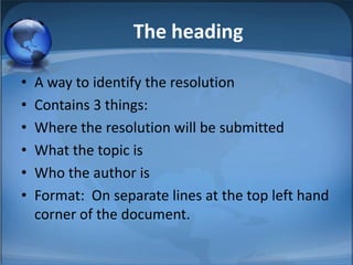Writing a Resolution | PPTX