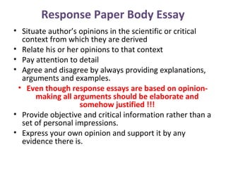 Writing a response paper | PPT