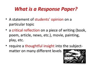 Writing a response paper | PPT
