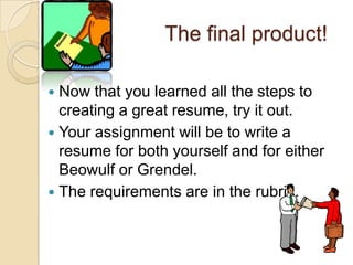 Writing a resume | PPT