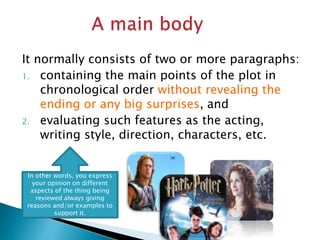 Writing a review | PPT