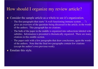 Writing A Review Article | PPT