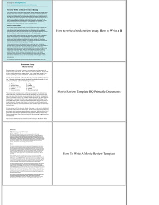 Writing A Review Essay | PDF | Books and Literature