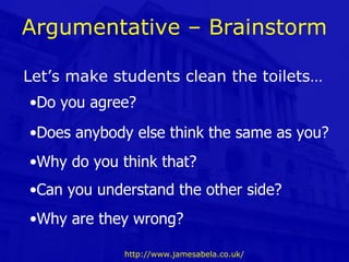 Writing arguments (pros and cons) | PDF