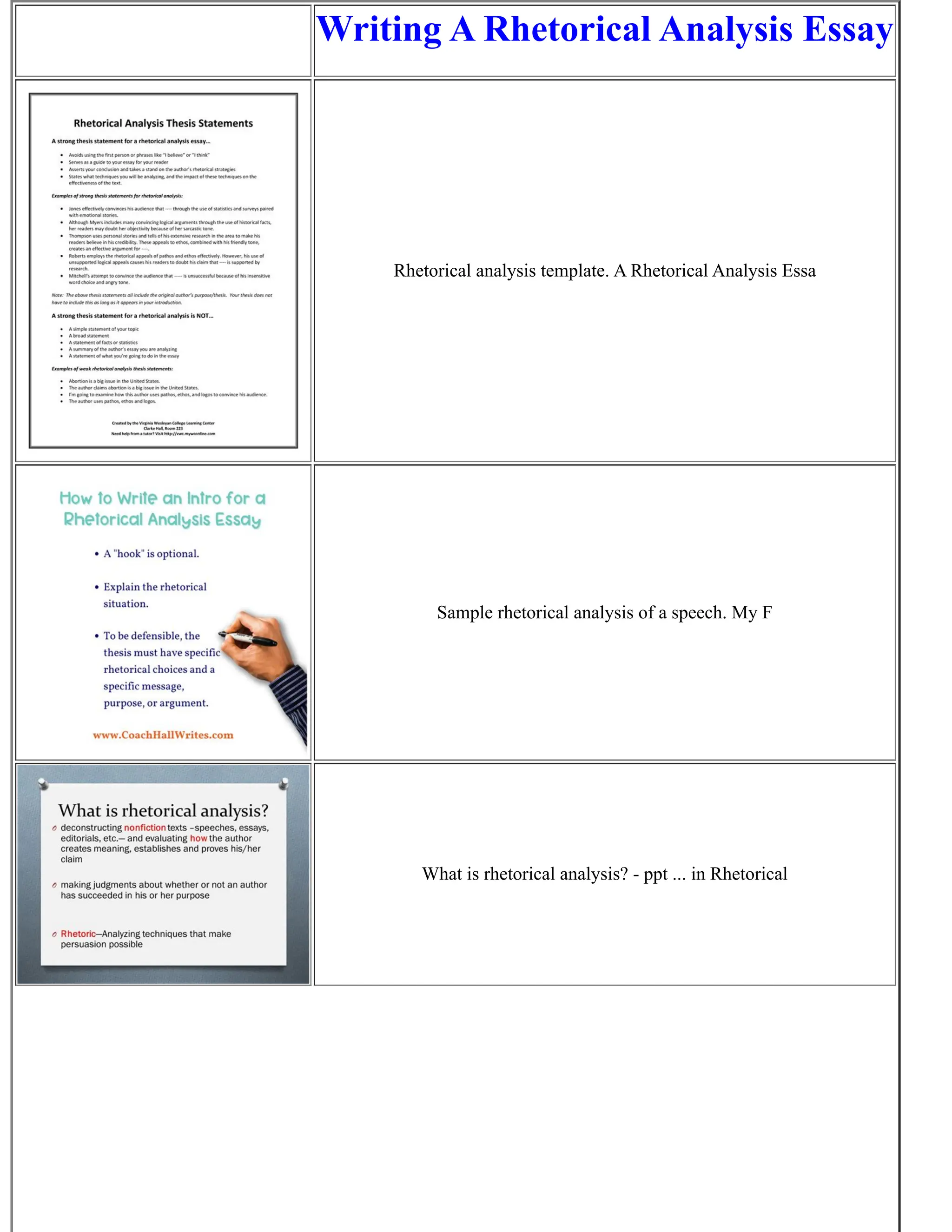 Writing A Rhetorical Analysis Essay | PDF