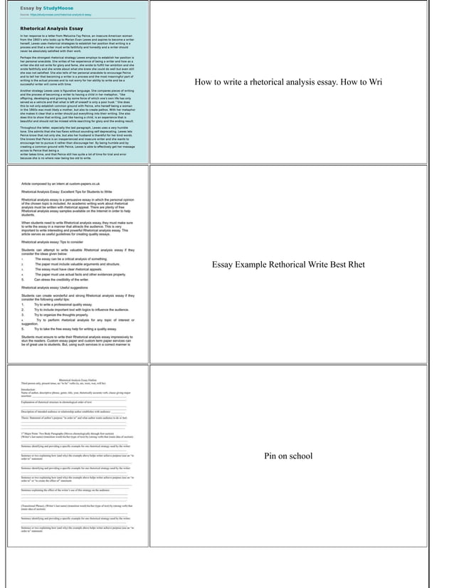 Writing A Rhetorical Analysis Essay | PDF