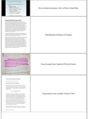 Writing A Rhetorical Analysis Essay | PDF