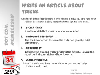 Writing articles the easy way | PPSX