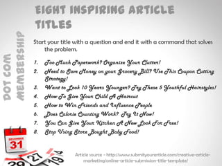 Writing articles the easy way | PPSX