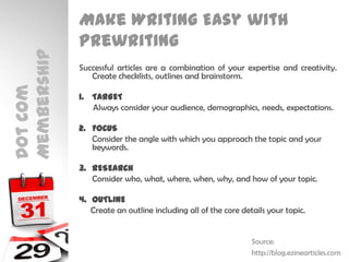 Writing articles the easy way | PPSX