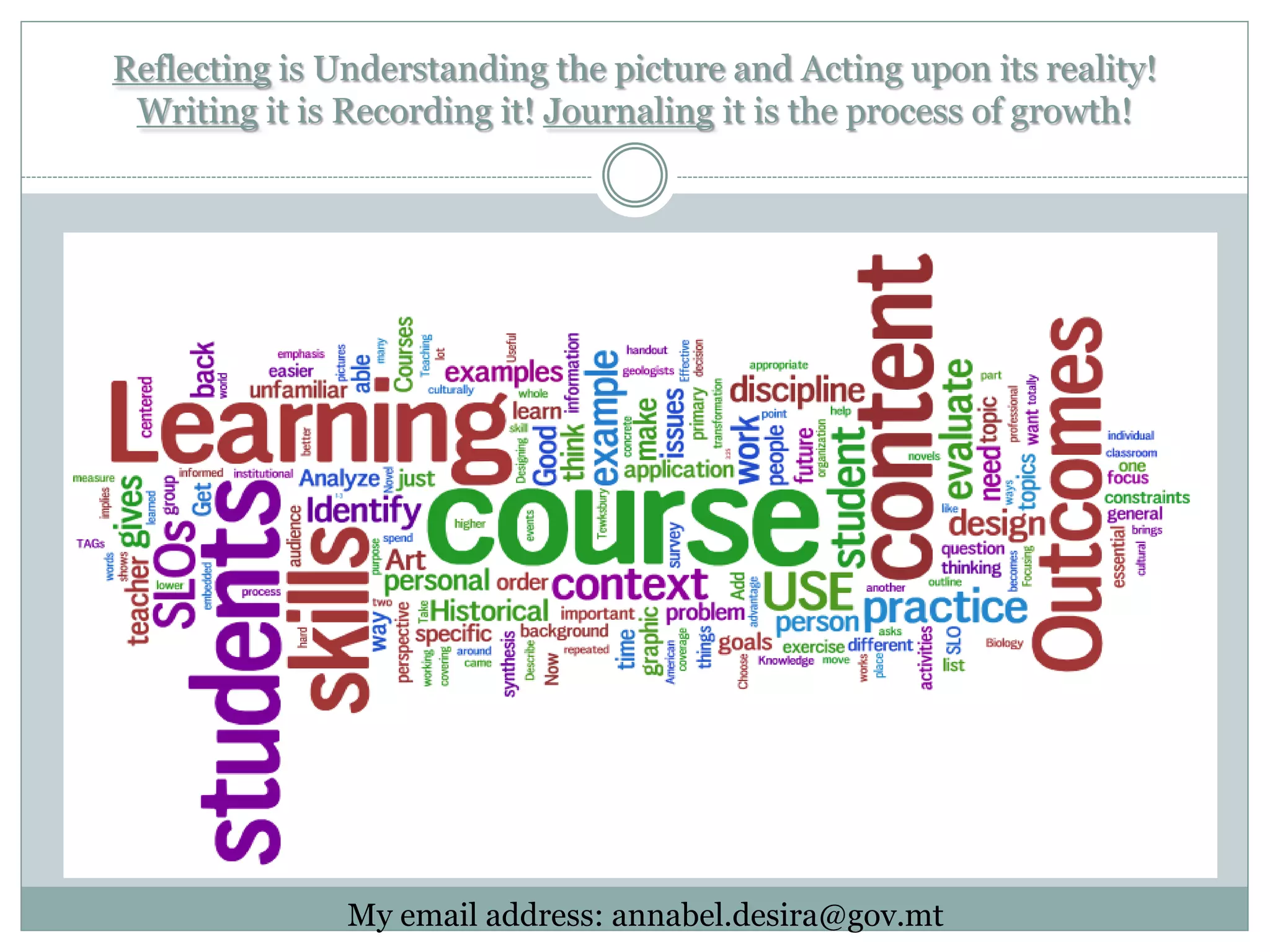 Writing as a reflective tool | PPT