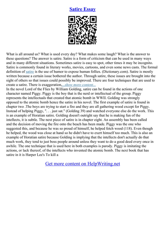 Writing A Satire Essay | PDF
