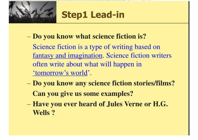 Writing A Science Fiction Story | PPT