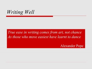 Writing a scientific paper | PPT