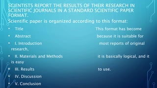 Writing a Scientific Paper | PPTX