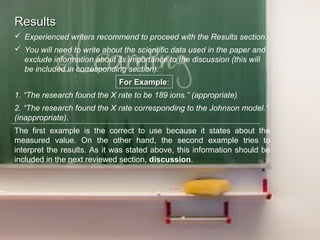 Writing a scientific research paper | PPT | Chemistry | Science