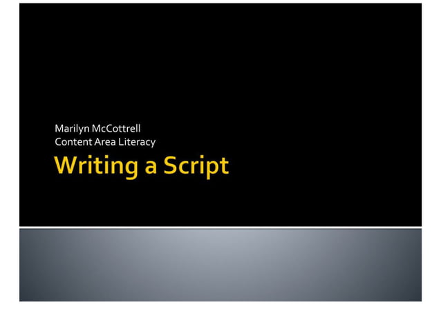 Writing A Script | PPT