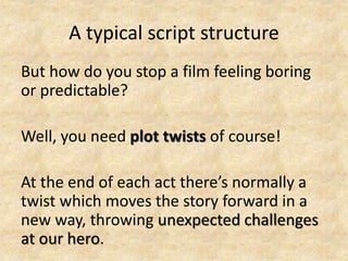 Writing a film script (introduction to the basics) | PPTX