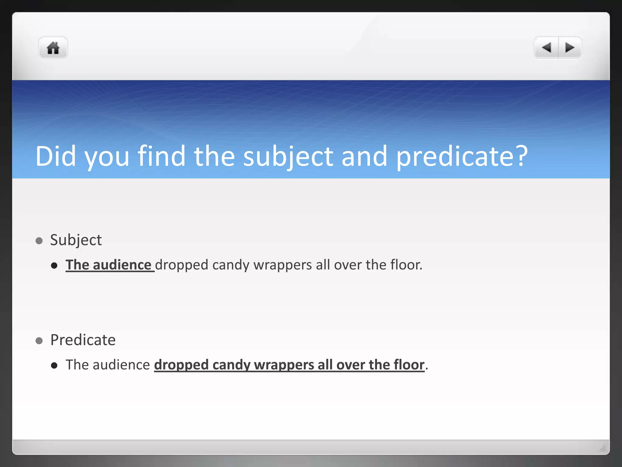 Writing a sentence using subject and predicate | PPT