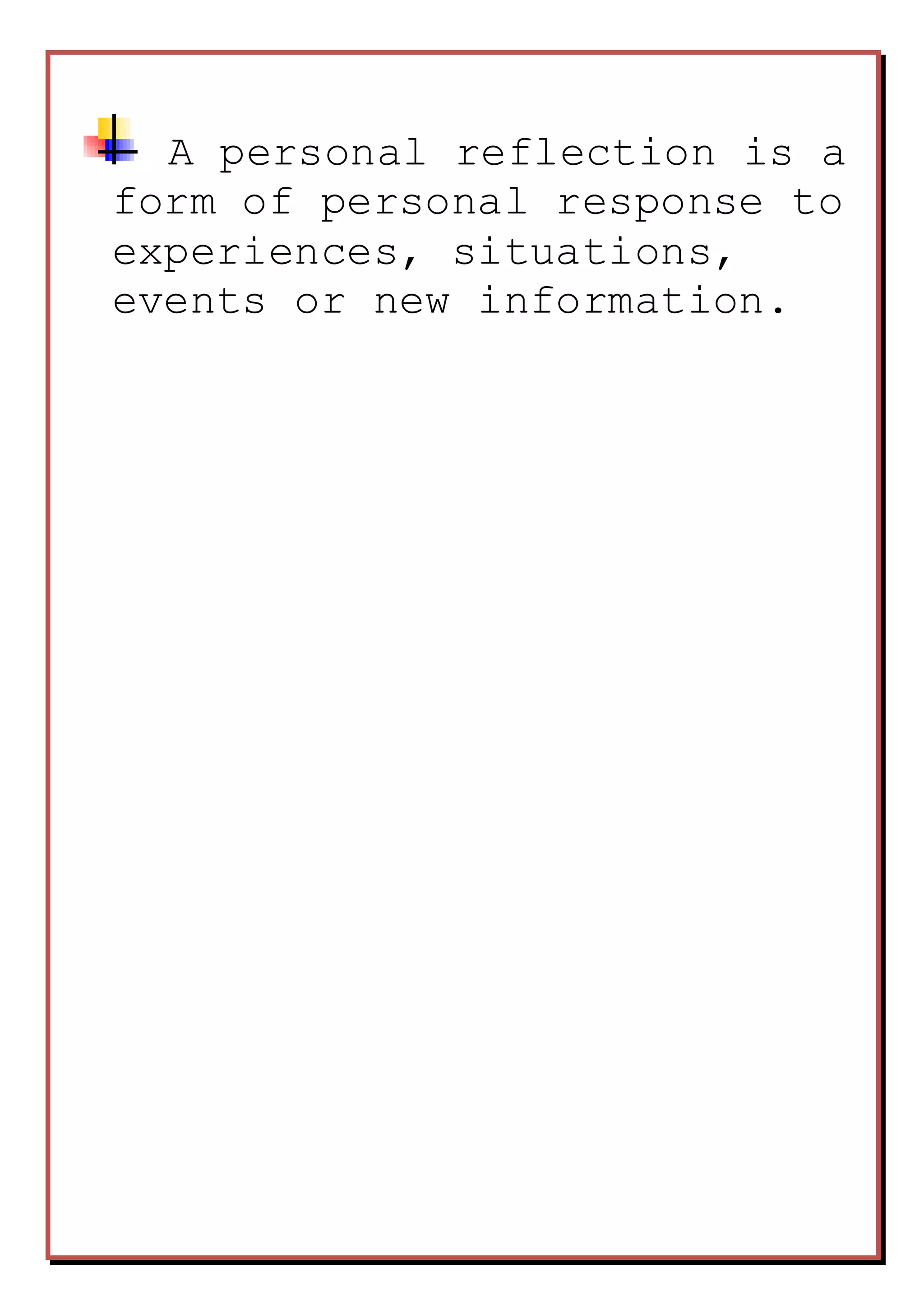 Writing a Short Reflection | PDF