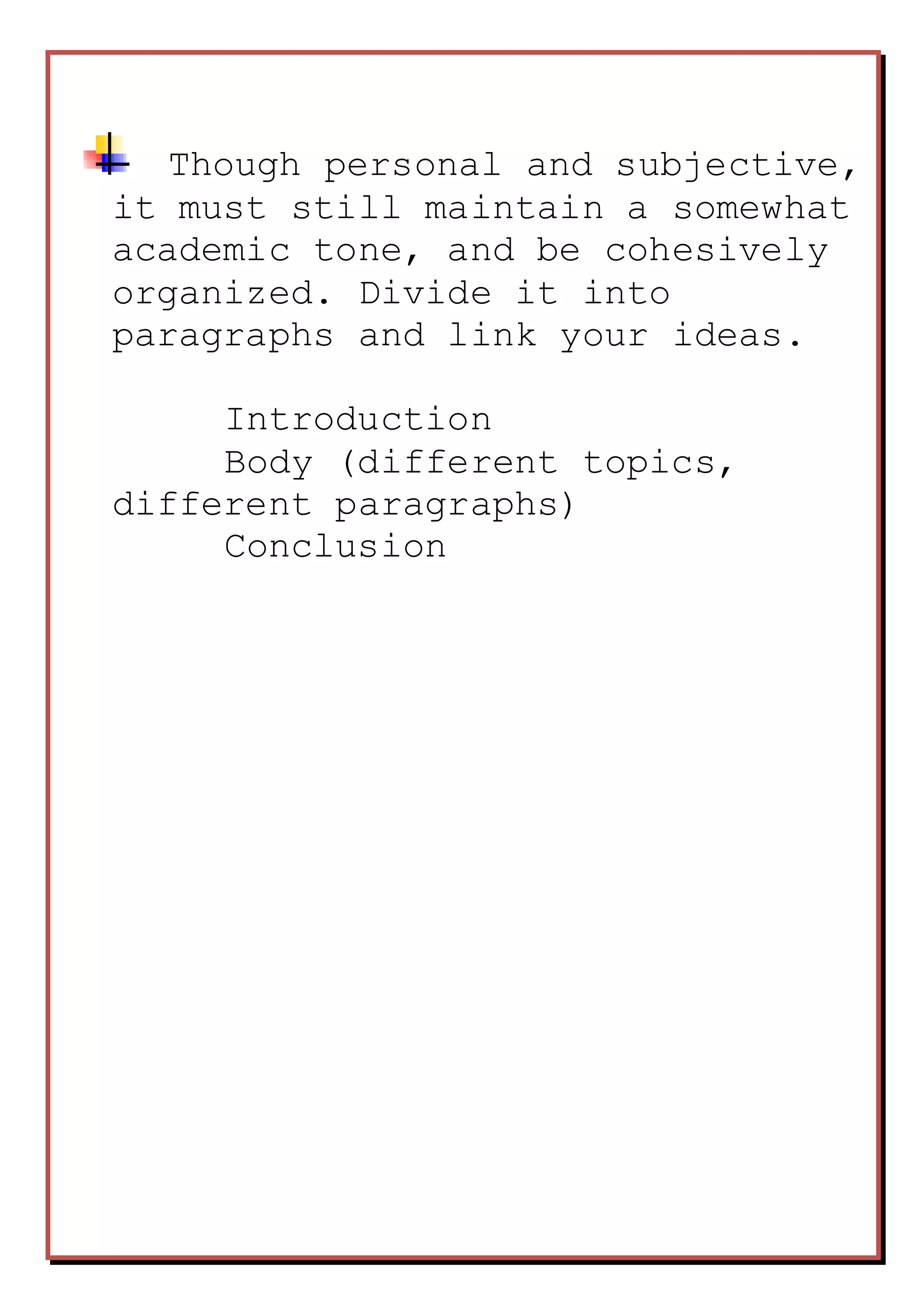 Writing a Short Reflection | DOCX