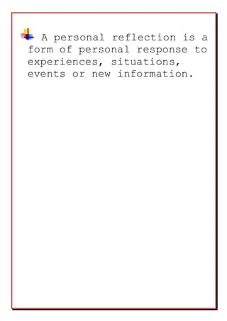 Writing a Short Reflection | PDF