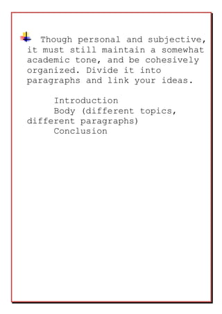 Writing a Short Reflection | PDF