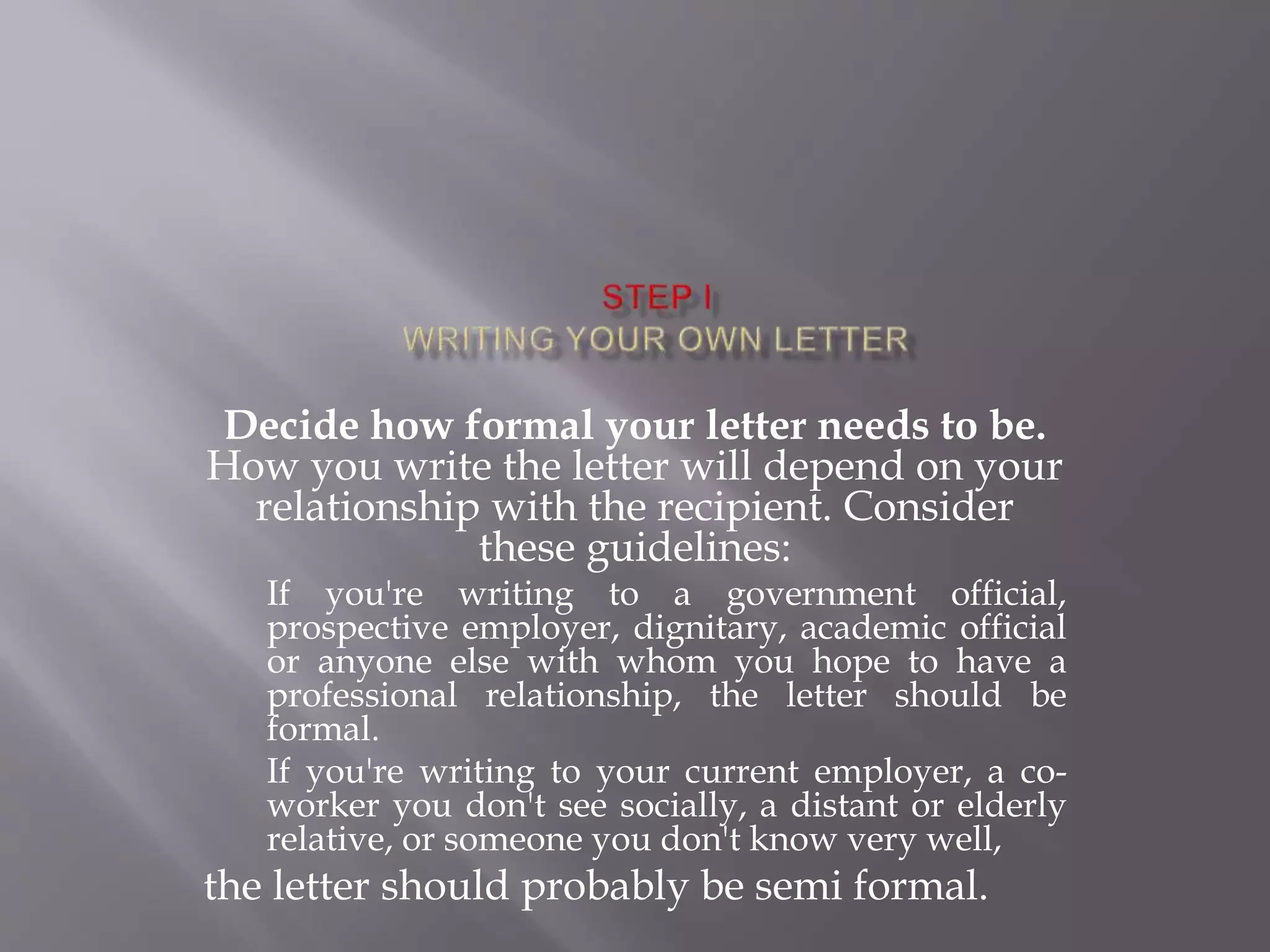 Writing a simple letter | PPTX