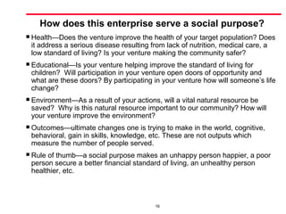 Writing a socialenterprise business plan | PPT