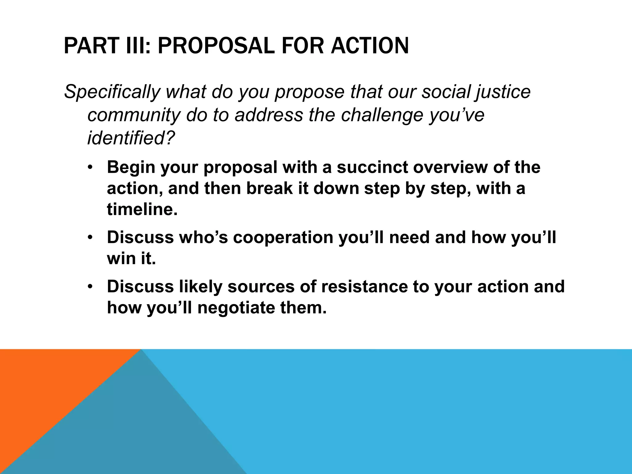 Writing a social justice action plan | PPTX