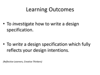 Writing a specification | PPTX