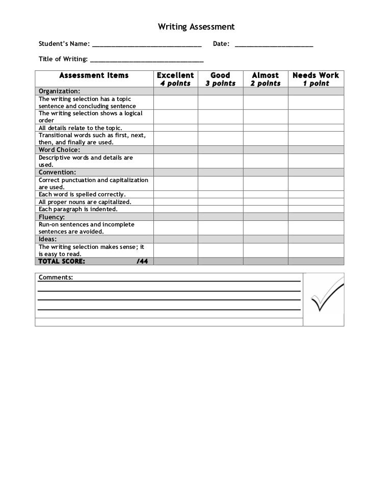 Writing Assessment Writing Assessment