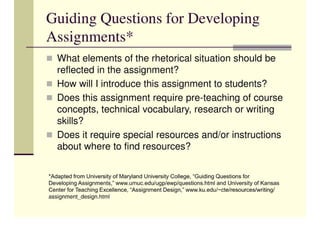 Writing Assignment And Rubric Design | PPT