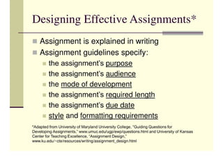 Writing Assignment And Rubric Design | PPT