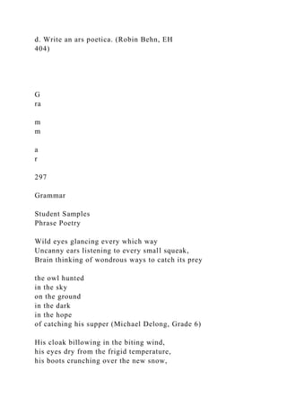 Writing Assignments Poetry1) Write a poem of at least 10 .docx