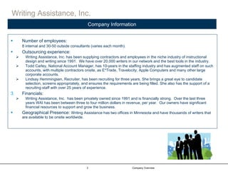 Writing Assistance Company Overview Tc | PPT