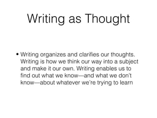 106 slides 2 2013: Writing as Thinking | PPT