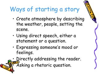 Writing a story | PPT