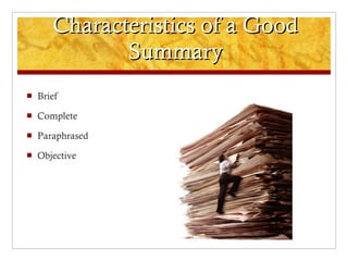 Writing a summary | PPT