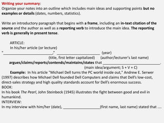 Writing a summary | PPTX