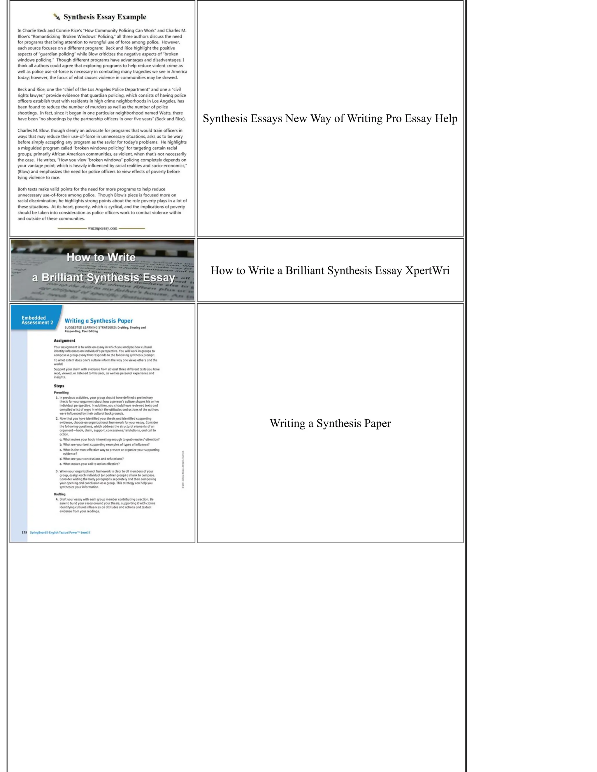 writing a synthesis paper.pdfWriting A Synthesis Paper | PDF